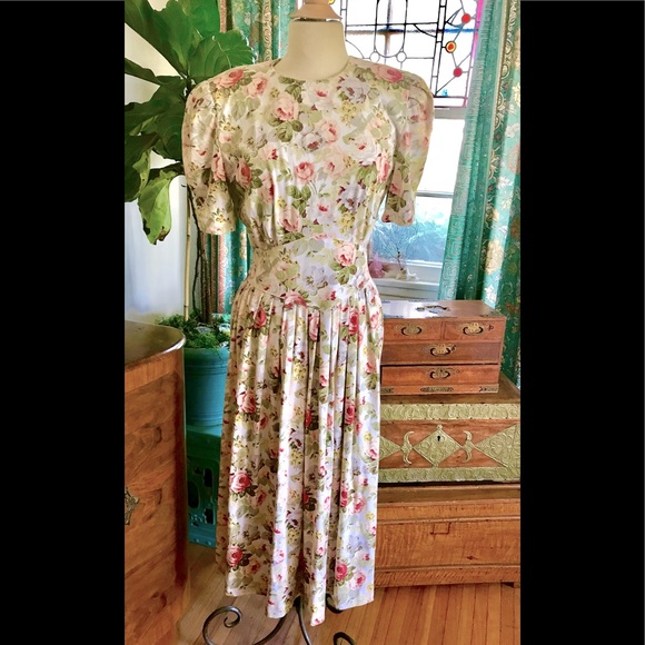 Jessica Howard | Dresses | Vintage Jessica Howard Cabbage Rose Feminine ...